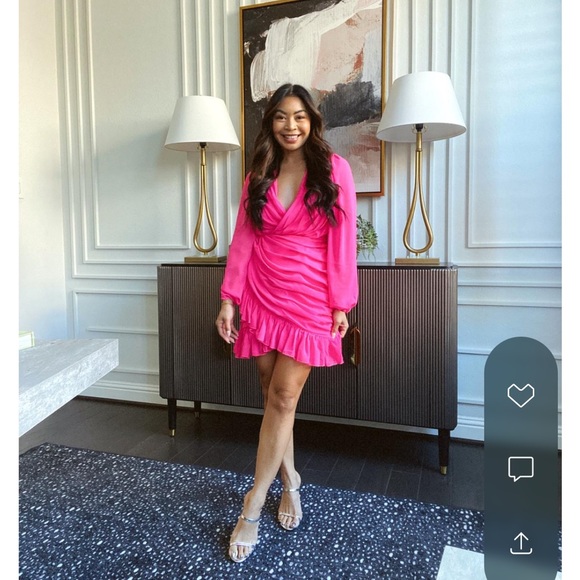 Showpo. | Dresses | Showpo Mini Dress Plunge Balloon Sleeve Dress In ...